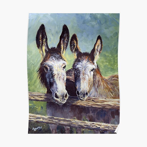 "Dos Burros - Two Donkeys" Poster by margaretmerry | Redbubble