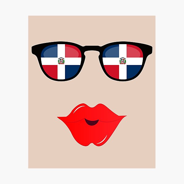 "Dominican Republic Flag Sunglasses Lips" Photographic Print for Sale ...