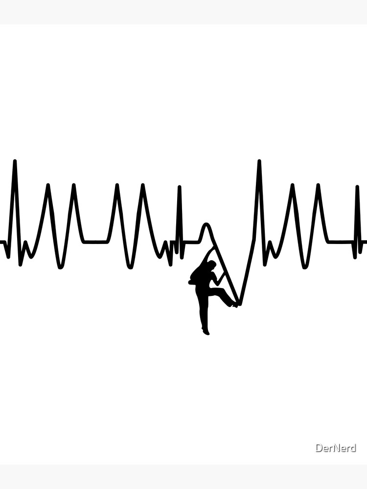 "Heartbeat heart rate climbing bouldering" Poster by DerNerd | Redbubble
