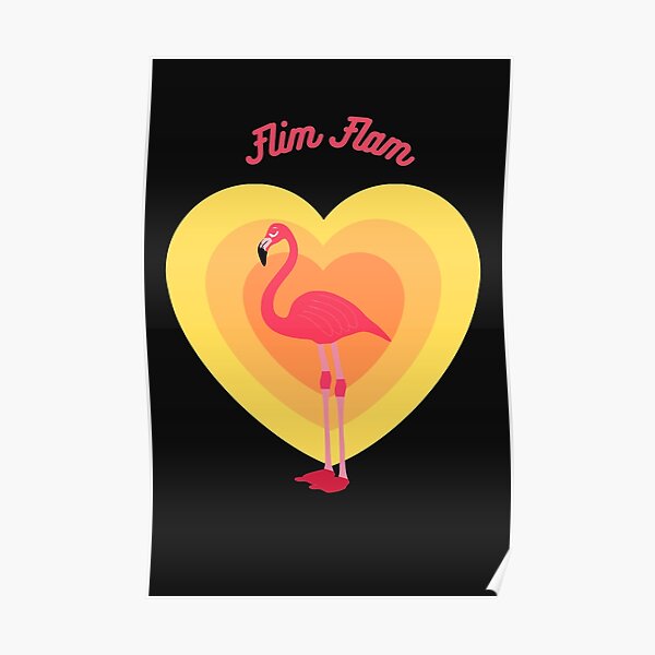"Pink Flamingo, retro, Flim Flam" Poster by NomadMessenger | Redbubble