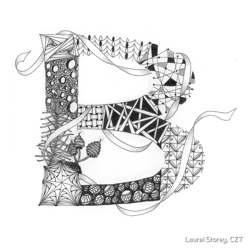 "Zentangle®-Inspired Art - Tangled Alphabet - B" by Laurel Storey, CZT ...