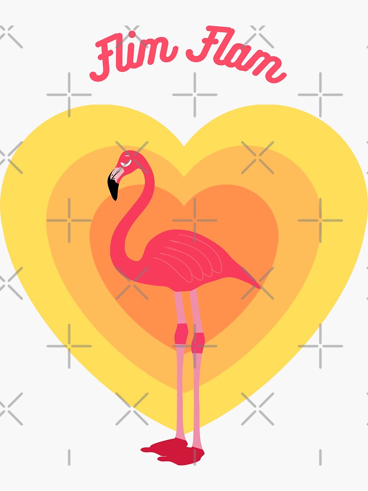 "Flamingo retro, Flim Flam" Sticker for Sale by NomadMessenger | Redbubble