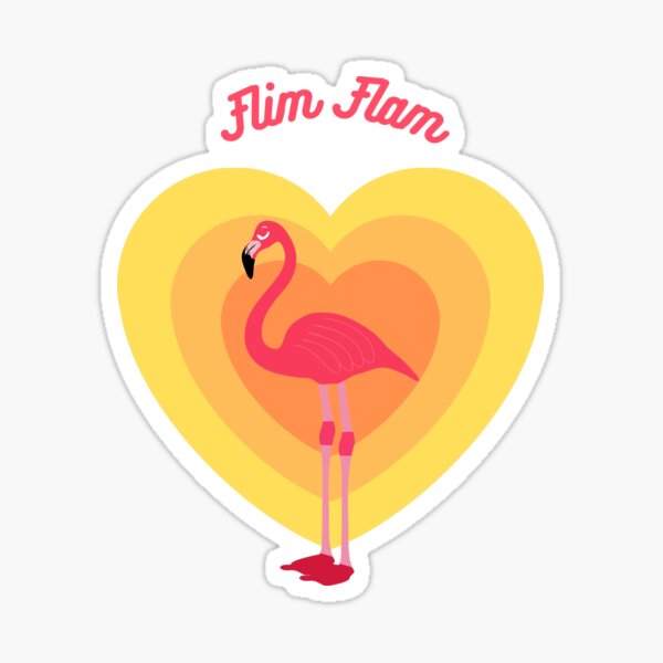"Flamingo retro, Flim Flam" Sticker for Sale by NomadMessenger | Redbubble