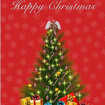 "Barry Wood Meme Christmas Tree Angel Card" Greeting Card for Sale by ...