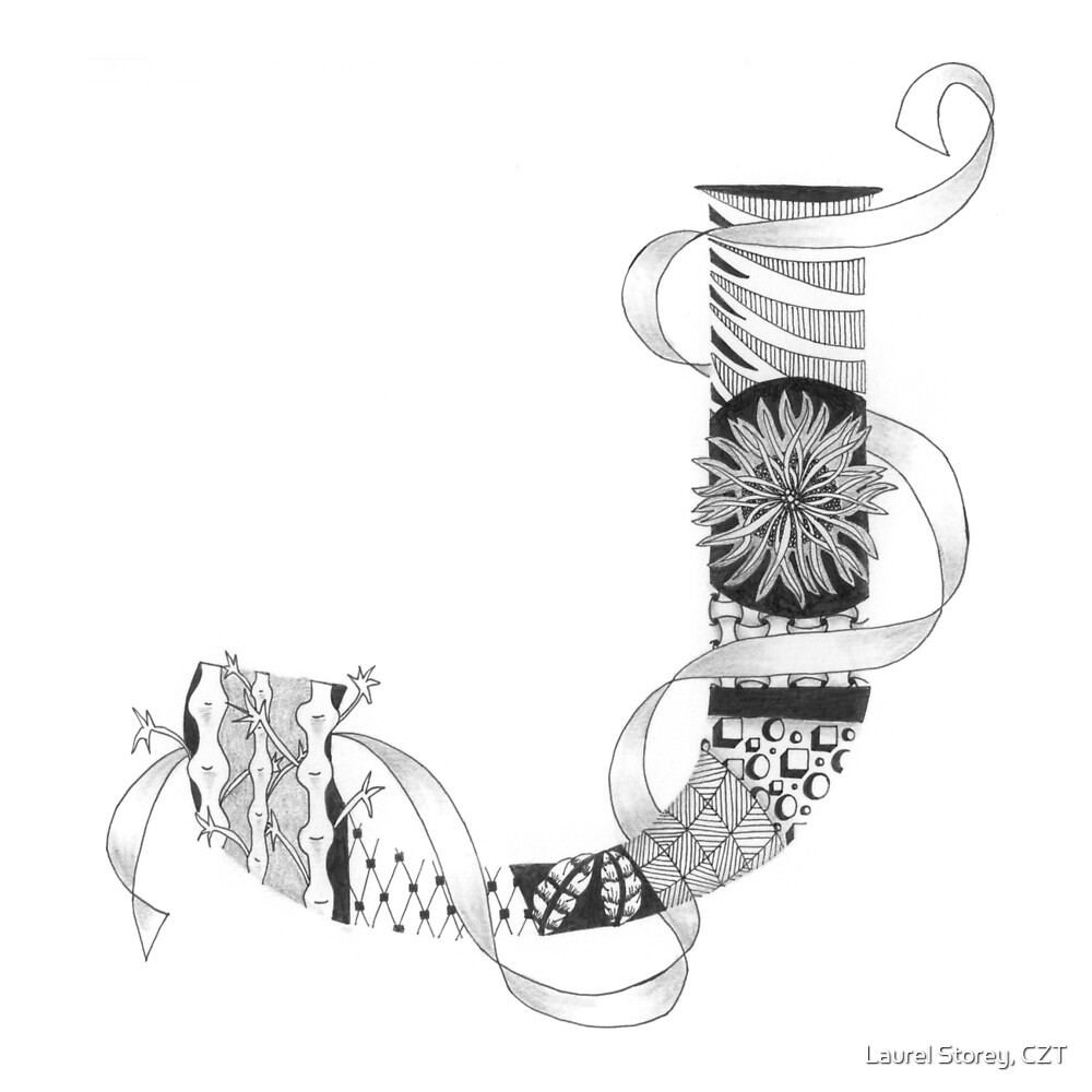 "Zentangle®-Inspired Art - Tangled Alphabet - J" by Laurel Storey, CZT ...