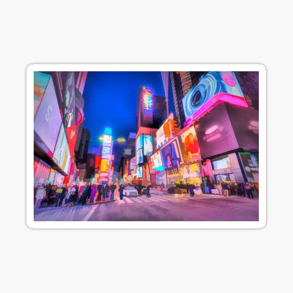 "Times Square Cartoon" Sticker by Londonimages | Redbubble