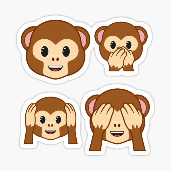 "Monkey emoji" Sticker by CaughtInAStorm | Redbubble