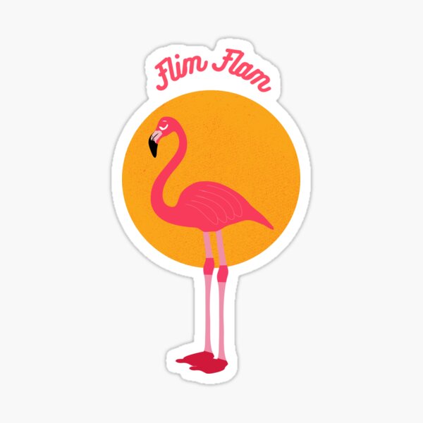 "Flamingo retro, Flim Flam" Sticker for Sale by NomadMessenger | Redbubble