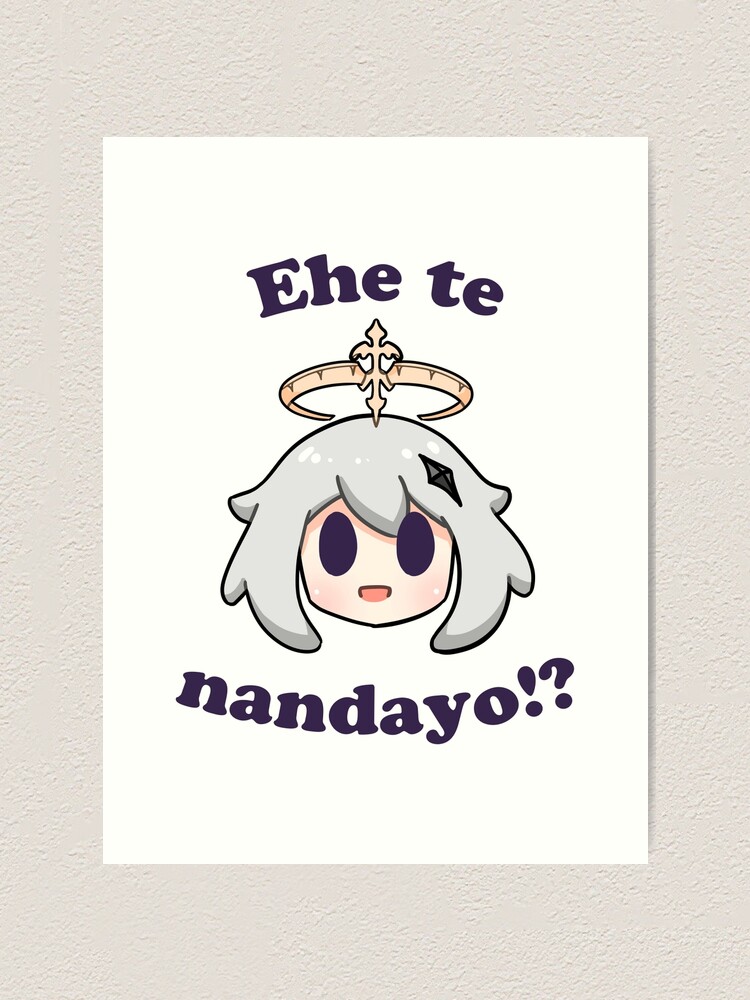 "Genshin impact Paimon ehe te nandayo typography" Art Print for Sale by ...