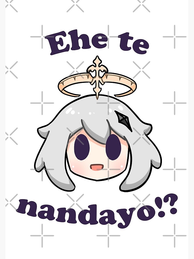 "Genshin impact Paimon ehe te nandayo typography" Art Print for Sale by ...