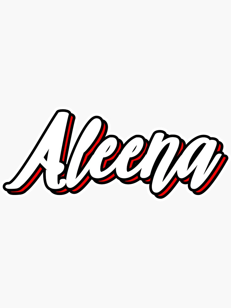 "Aleena first name - hand lettering design" Sticker by sulies | Redbubble