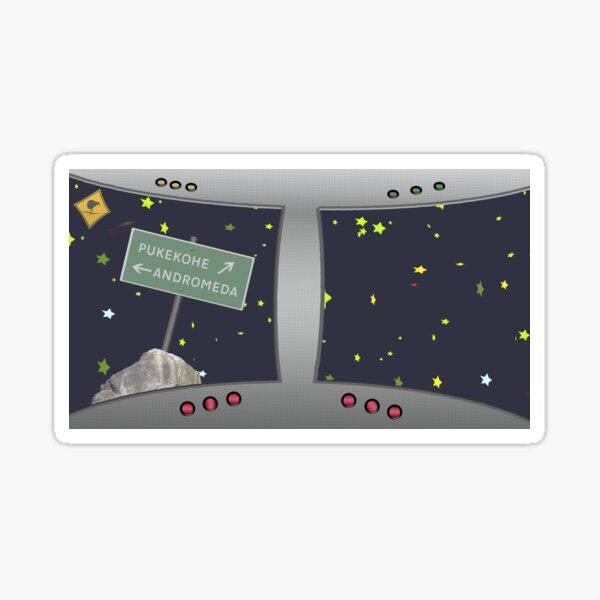"Cartoon Flying home. An intergalactic traveller passes a road sign ...