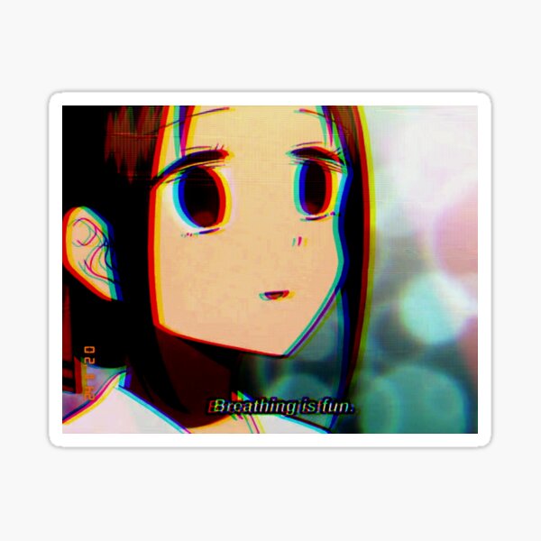 "Kaguya Love is War Breathing is Fun" Sticker by zvenkoreal | Redbubble
