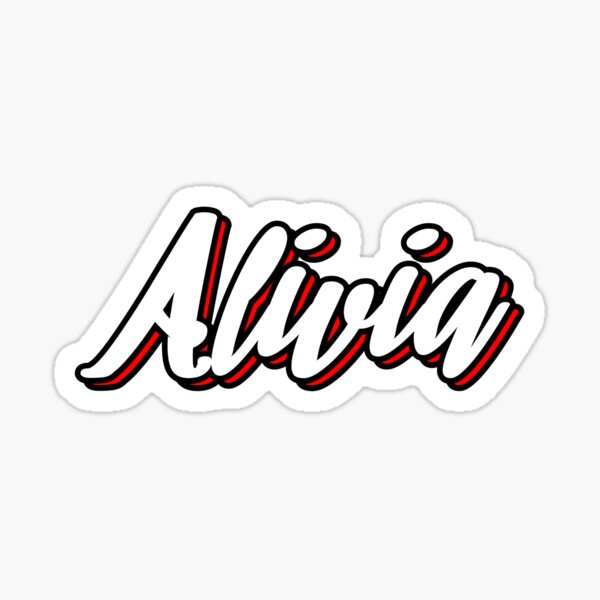 "Alivia first name - hand lettering design" Sticker for Sale by sulies ...