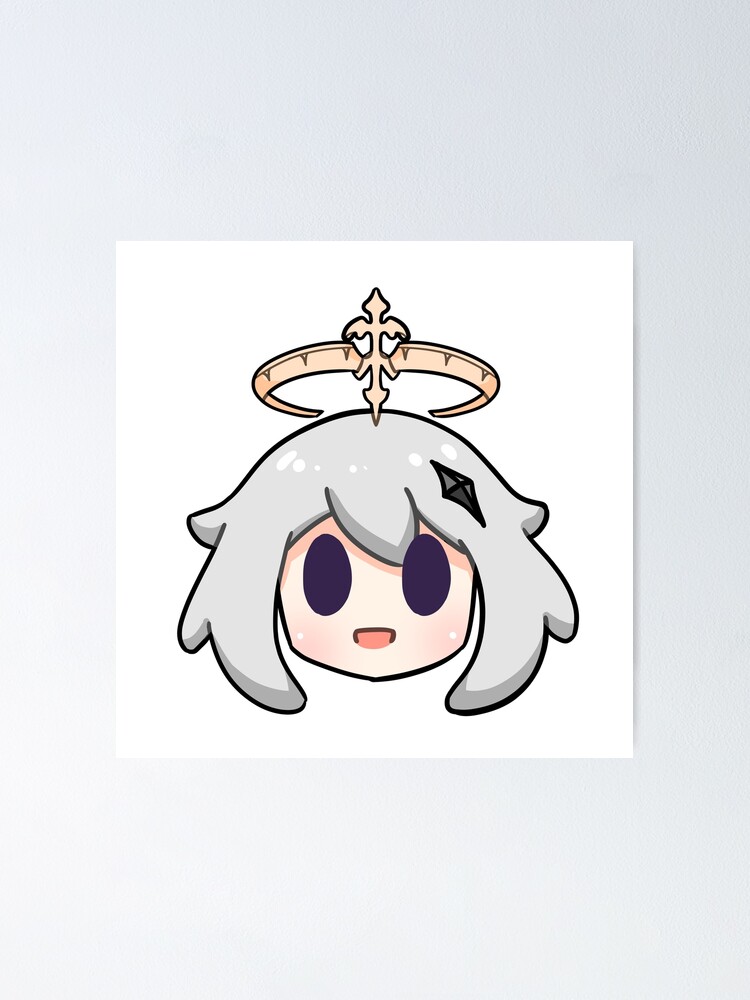 "Genshin Impact Paimon chibi head" Poster for Sale by Morcawork | Redbubble