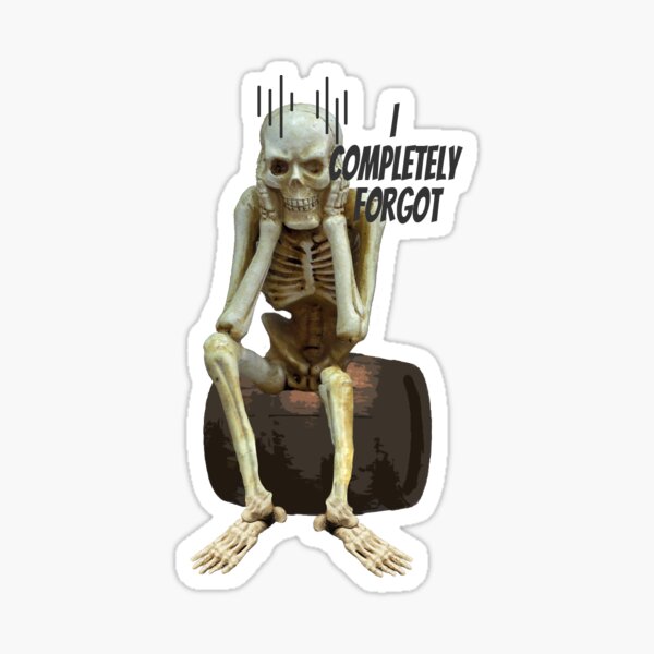 "skull - I completely forgot" Sticker by syeen6606 | Redbubble
