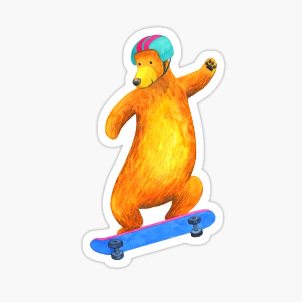 "Skateboarder Bear" Sticker for Sale by AlisonKolesar | Redbubble