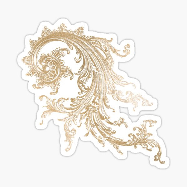 "Gold Flourish - Victorian Style" Sticker for Sale by Endless Timesink ...