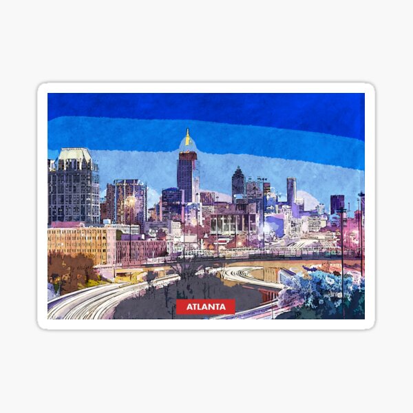 "Atlanta City Skyline" Sticker for Sale by m-kulig | Redbubble