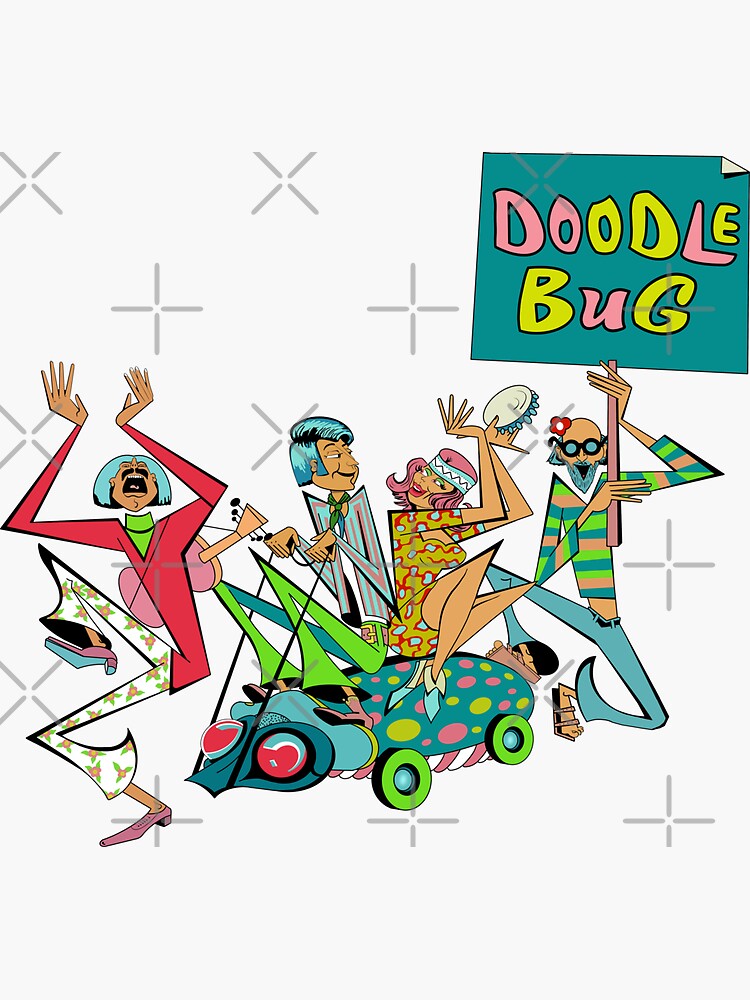 "Doodle Bug Retro Pinball" Sticker for Sale by rogue-design | Redbubble