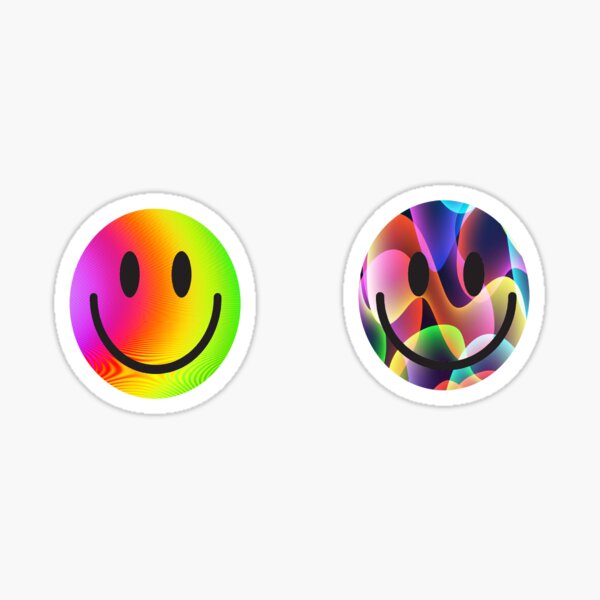 "funky smiley faces" Sticker by Jordansstickers | Redbubble