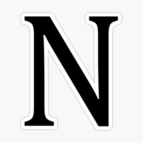 "N letter " Sticker for Sale by Brainstorme | Redbubble