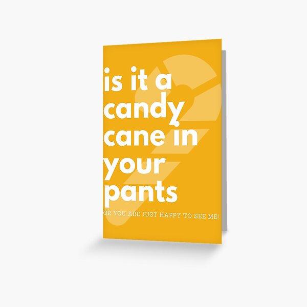 "Candy Cane Naughty Christmas Inappropriate Jokes" Greeting Card for ...