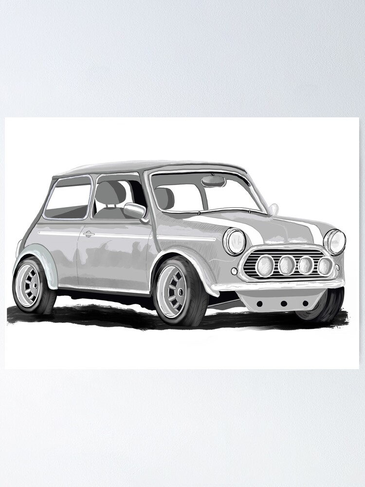 "Classic Mini sketch" Poster by KeysDrawings | Redbubble
