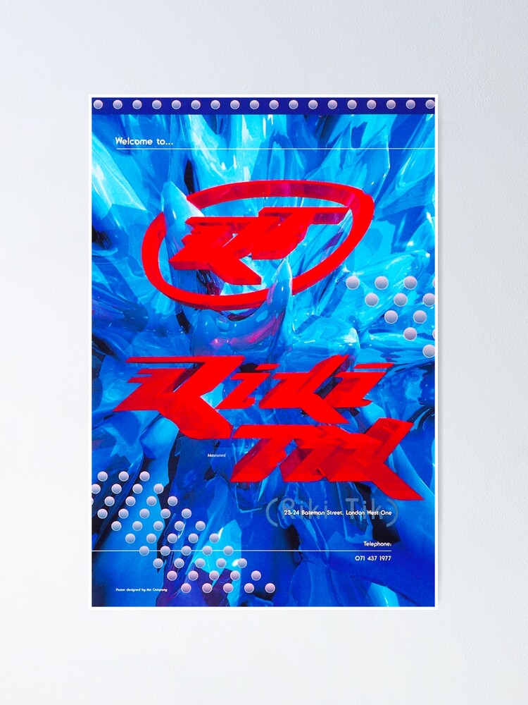 "Y2K BLUE ICE RAVE FLYER" Poster for Sale by Glossypop | Redbubble