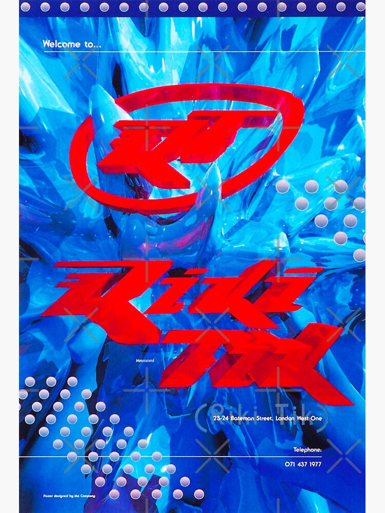 "Y2K BLUE ICE RAVE FLYER" Sticker by Glossypop | Redbubble