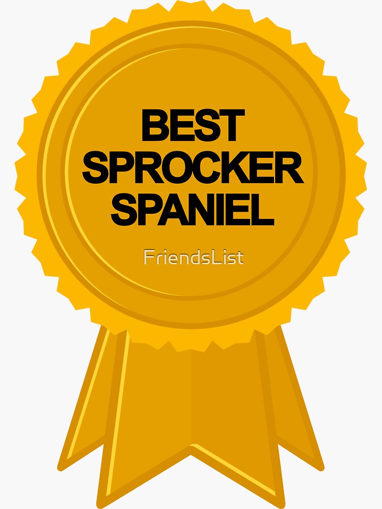 "Sprocker Spaniel Gold Ribbon Award" Sticker for Sale by FriendsList ...