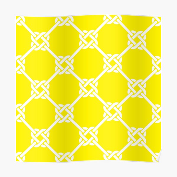 "Gelbes keltisches Knotenmuster - Gitter, das einfachen quadratischen ...