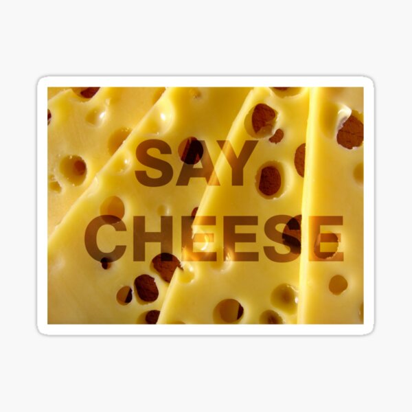 "say cheese" Sticker by WOWSOMETHINGNEW | Redbubble