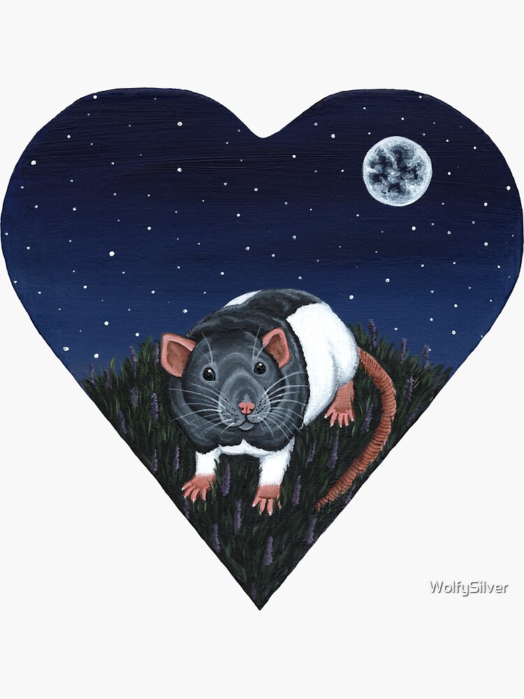 "Heart Rat" Sticker for Sale by WolfySilver | Redbubble