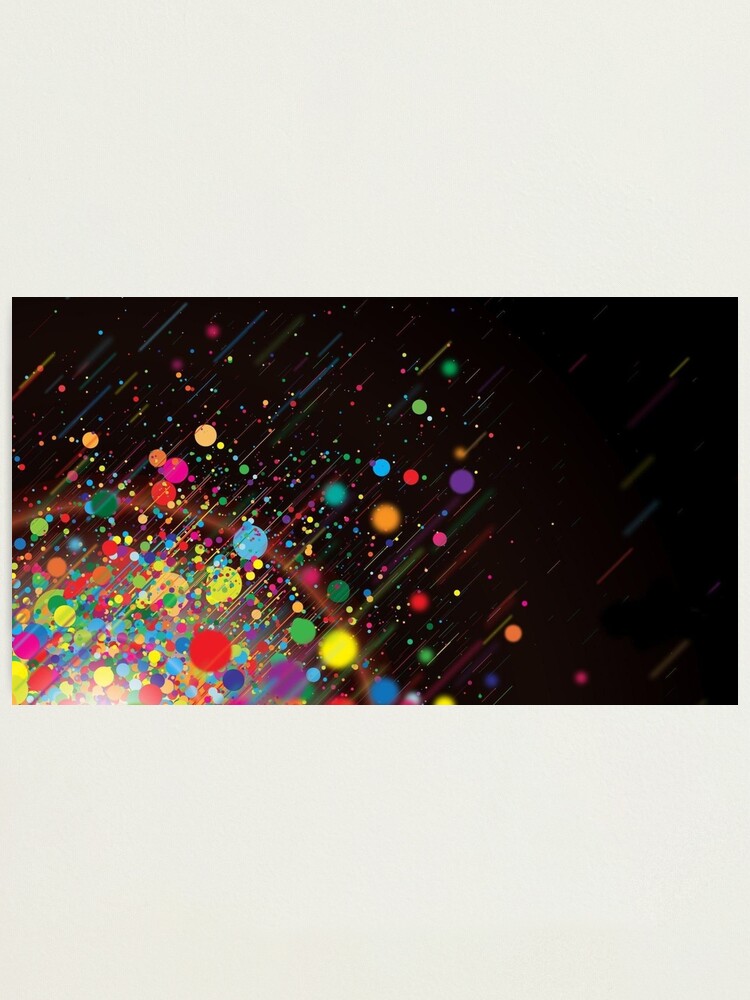 Lámina fotográfica « representación de gotas de color cayendo como ...