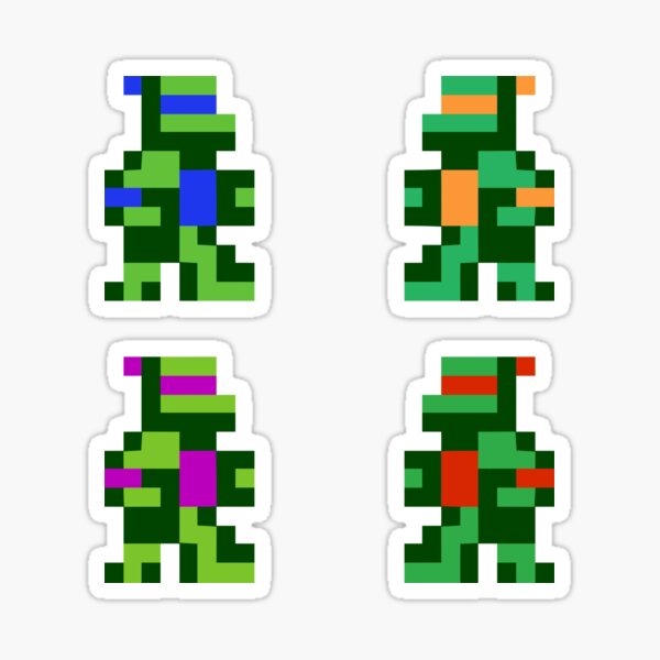 "8bit turtles" Sticker for Sale by PawnStorm | Redbubble