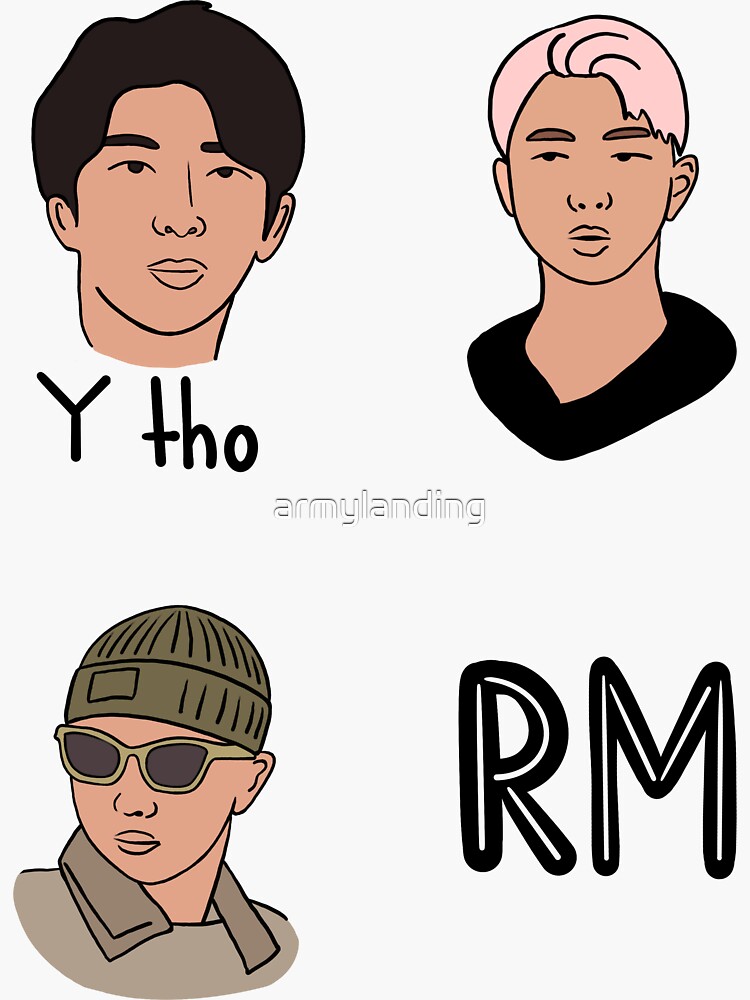 "RM meme sticker set" Sticker for Sale by armylanding | Redbubble