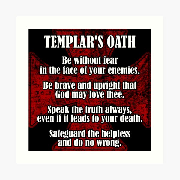 Knights Templar Oath Wall Art | Redbubble