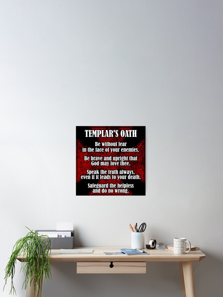 "Knights Templar Oath with Cross" Poster for Sale by henyostuffs ...