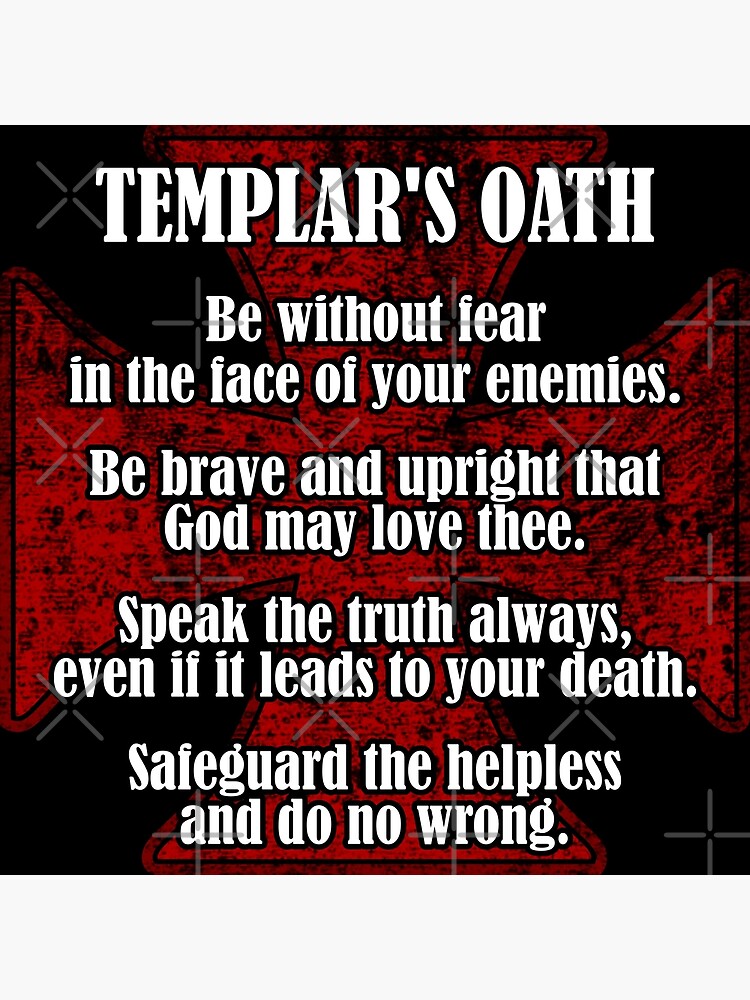 "Knights Templar Oath with Cross" Poster for Sale by henyostuffs ...
