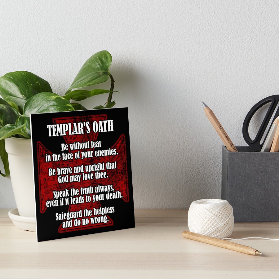 "Knights Templar Oath with Cross" Art Board Print for Sale by ...