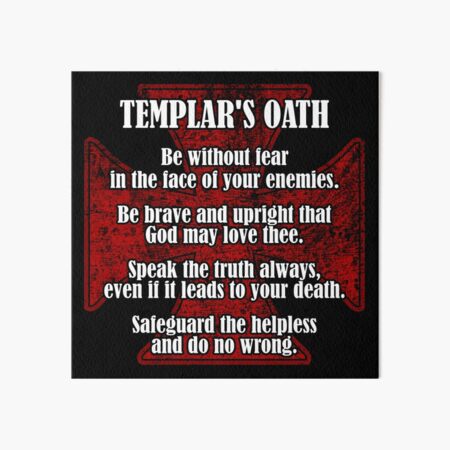 "Knights Templar Oath with Cross" Art Board Print for Sale by ...