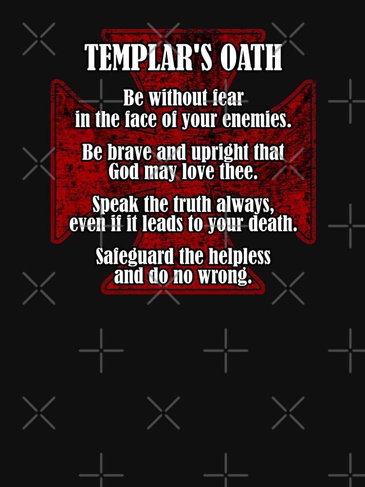 "Knights Templar Oath with Cross" Pullover Hoodie for Sale by ...
