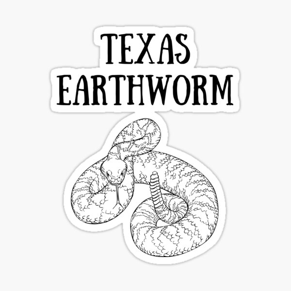 "Texas Earthworm" Sticker for Sale by TXConnection | Redbubble