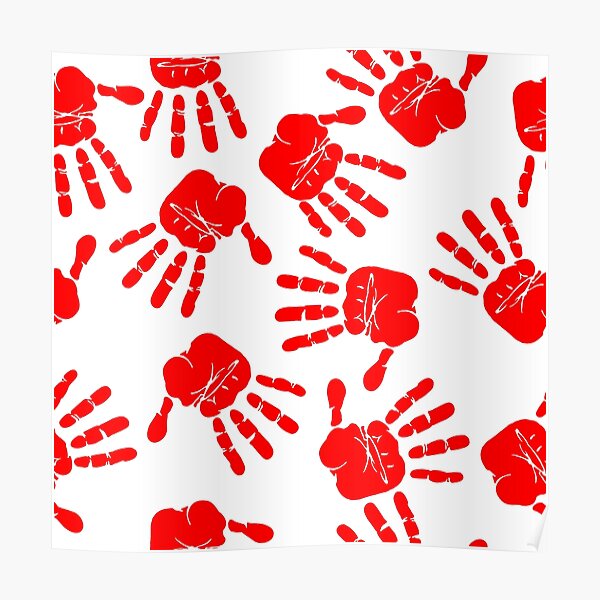 Red Handprint Posters | Redbubble