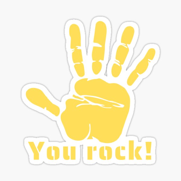 "You rock!" Sticker for Sale by FitFreshies | Redbubble