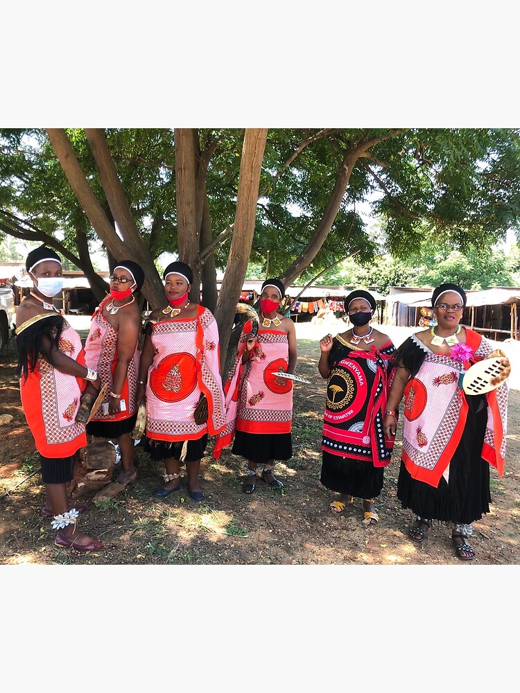 "Swazi ladies in traditional attire with masks on" Poster by Taiwan ...