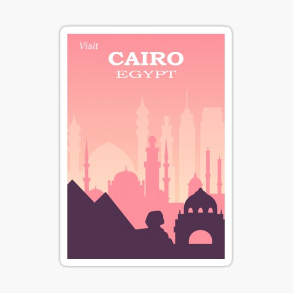 "Cairo Egypt travel poster " Sticker by tbailey | Redbubble