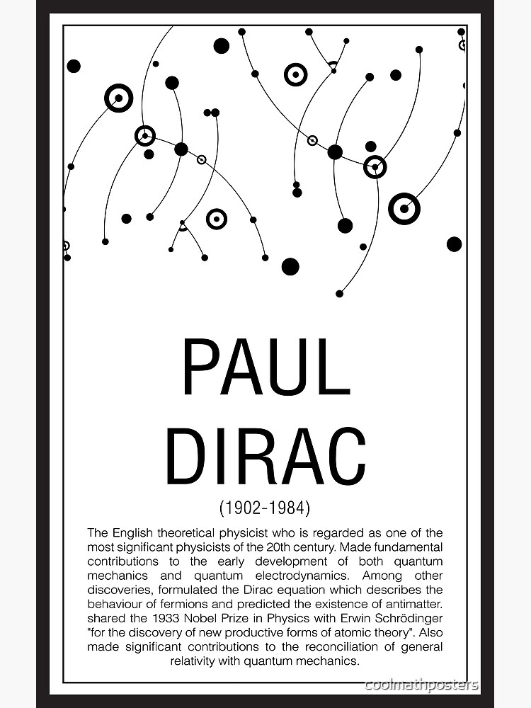 "Paul Dirac" Poster for Sale by coolmathposters | Redbubble