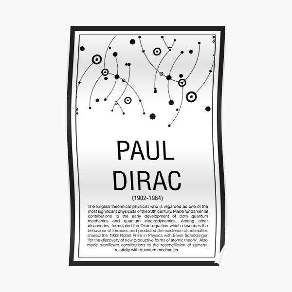 "Paul Dirac" Poster for Sale by coolmathposters | Redbubble